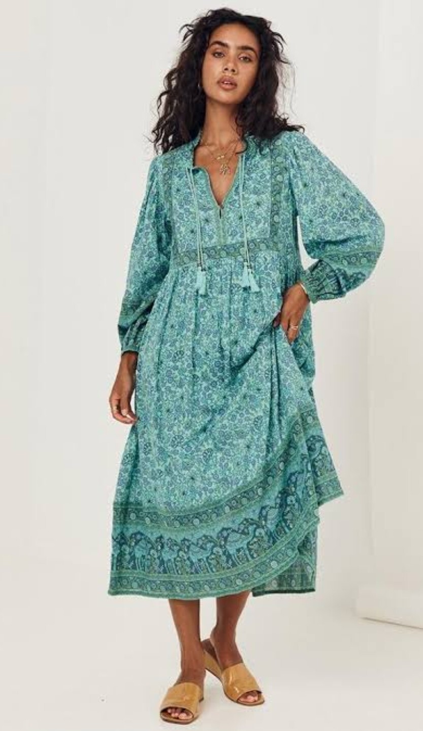 SPELL Sundown Boho Gown Dress sz Small Floral | eBay