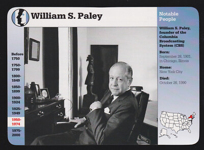 WILLIAM S. PALEY CBS Broadcasting TV Founder 1996 GROLIER STORY OF ...