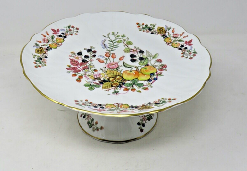 Aynsley Fine China Somerset Footed Cake Plate England White Floral ...