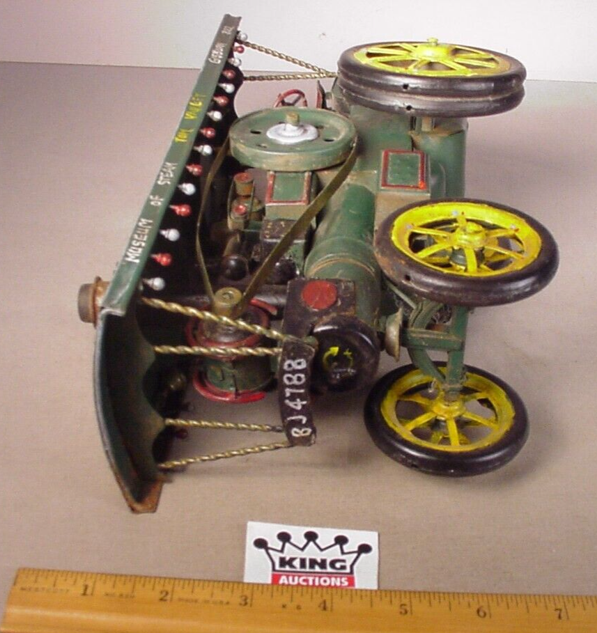 Vintage Folk Art Tom Varley Steam Engine Tractor toy metal handmade 1: ...