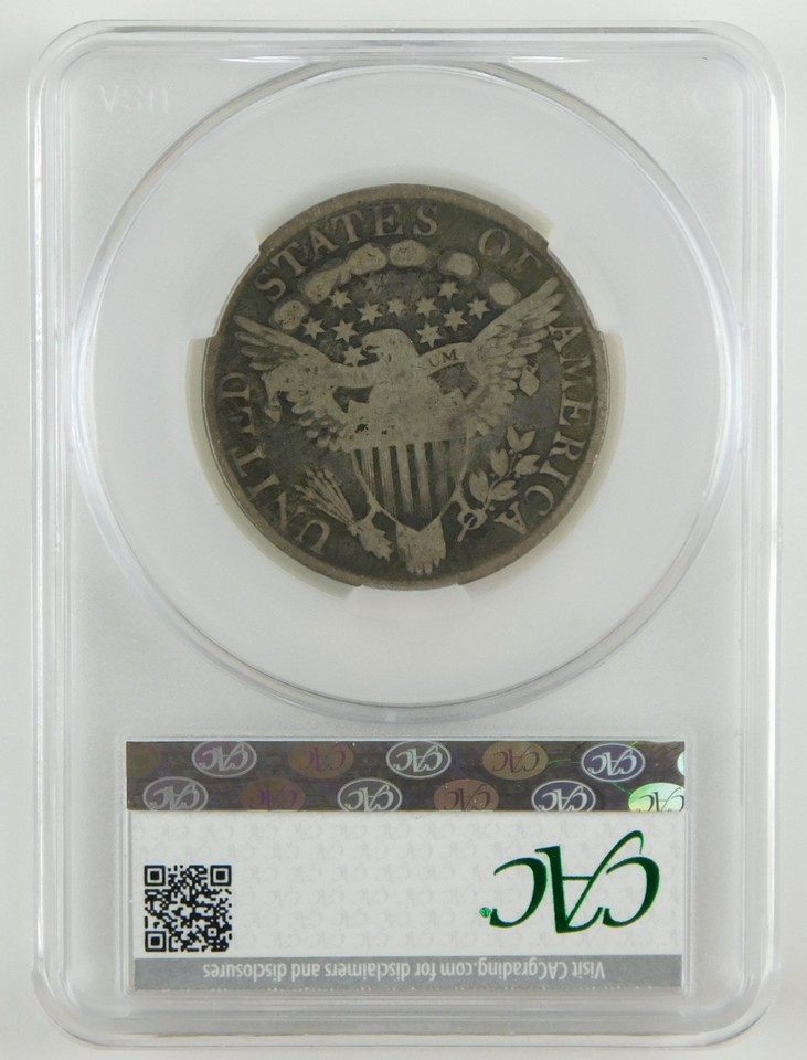 1805 50c Draped Bust Silver Half Dollar CAC F Fine Details Cleaned Coin ...