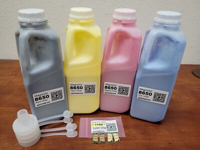 (450g/400g) 4 Toner Refill for Konica Minolta MagiColor 8650 DN + 4 ...
