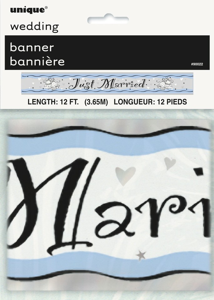 Just Married Banner Silver Wedding Banner Just Married Foil Banner 12ft ...