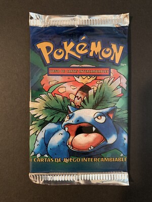 Pokémon Spanish Base Set Unlimited Pack Venusaur Art Sealed Vintage ...
