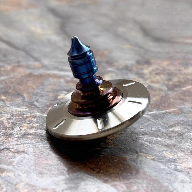 Titanium Stainless Steel Spinning Top Gyroscope Gyro Desktop Fidget Toy ...