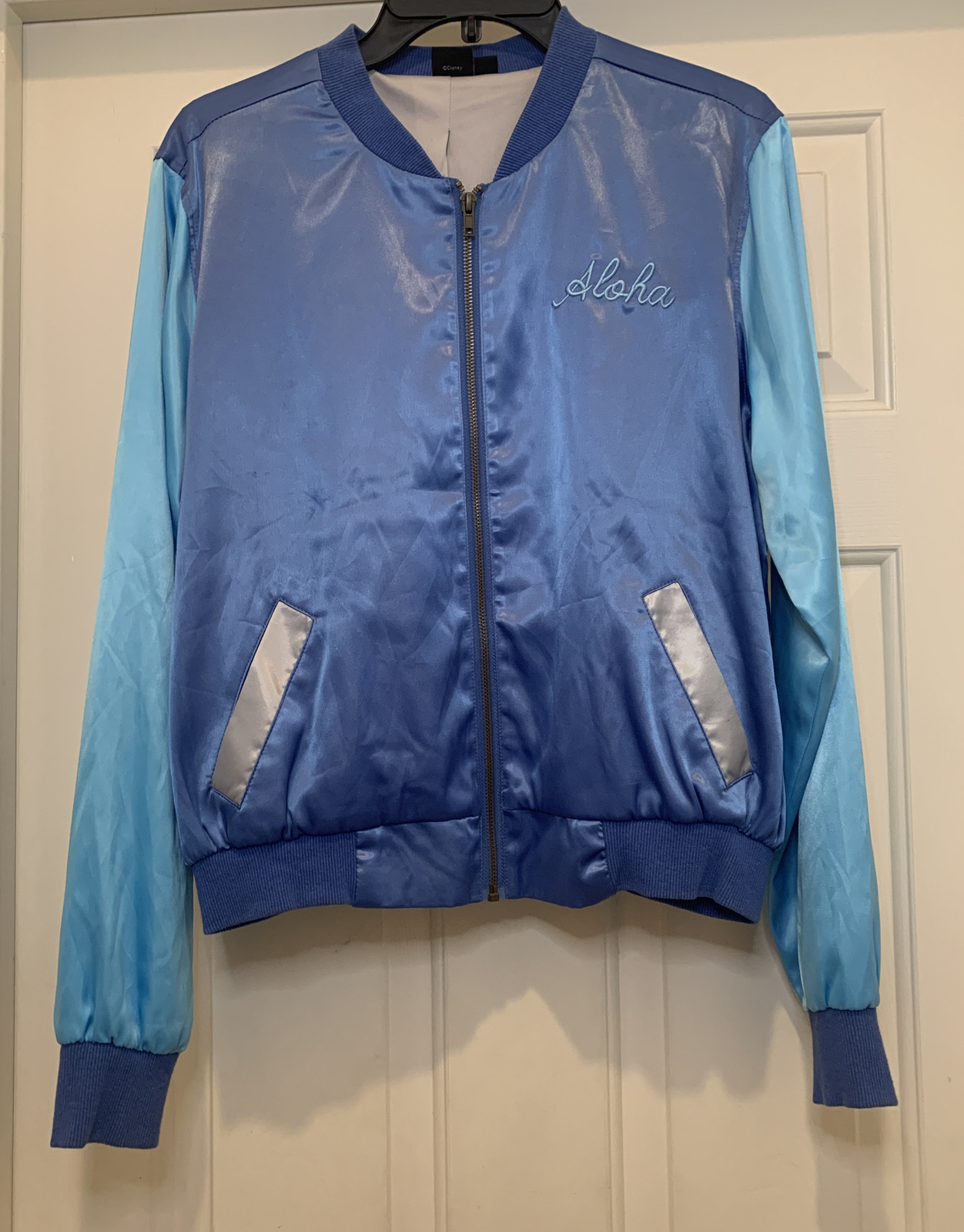 Disney Stitch Blue Bomber Jacket Embroidery Hawaii Ch… - Gem