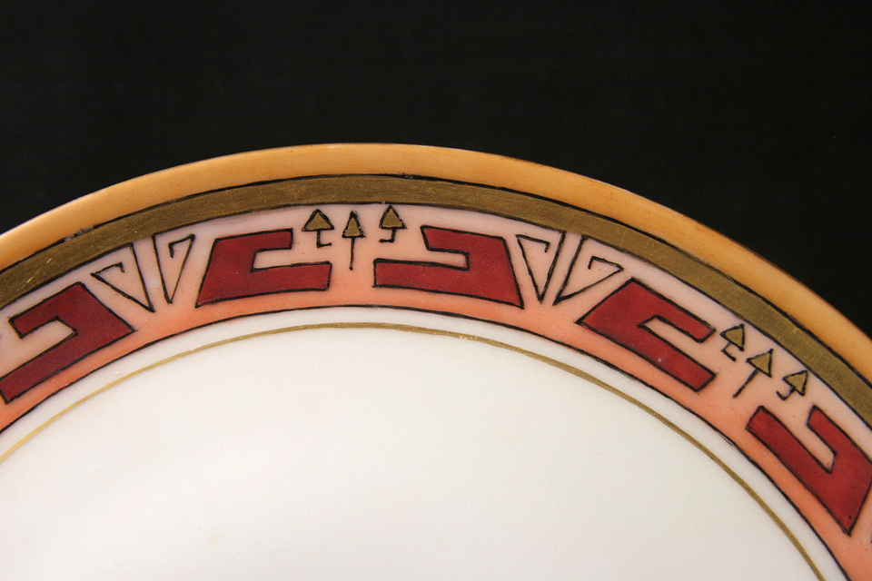 A&C PLATE NATIVE INDIAN HAND PAINTED DESIGN, ARTIST SIGNED, BAVARIA ...