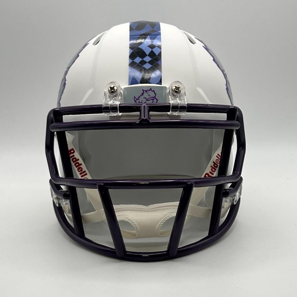 TCU Horned Frogs CUSTOM Concept Matte White Grey Frog Mini Football ...