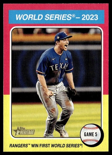 COREY SEAGER 2024 Topps Heritage 2023 World Series Game 5 #466 Texas ...