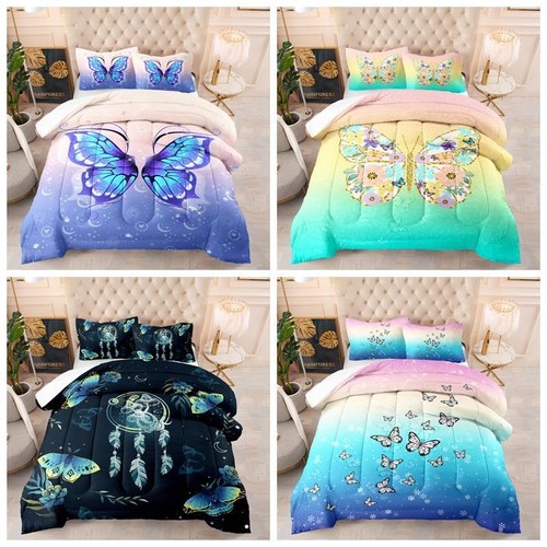 Soft Comforter Microfiber Doona Cartoon Butterfly Quilt Duvet Gift Bed ...