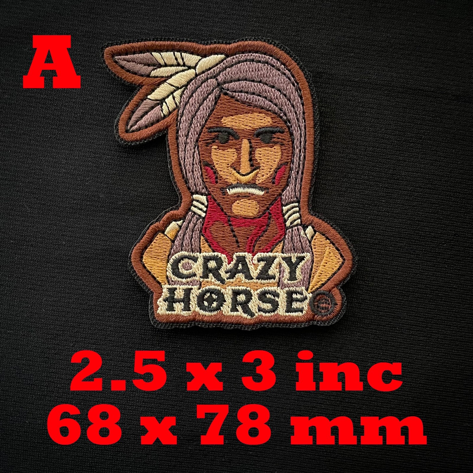 NATIVE AMERICAN INDIAN Crazy Horse Motorcycle Biker Embroidered Patch ...