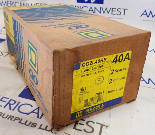 NEW - Square D QO2L40RB 40 Amp 120/240 VAC 1 Phase 3 Wire 3R Outdoor ...