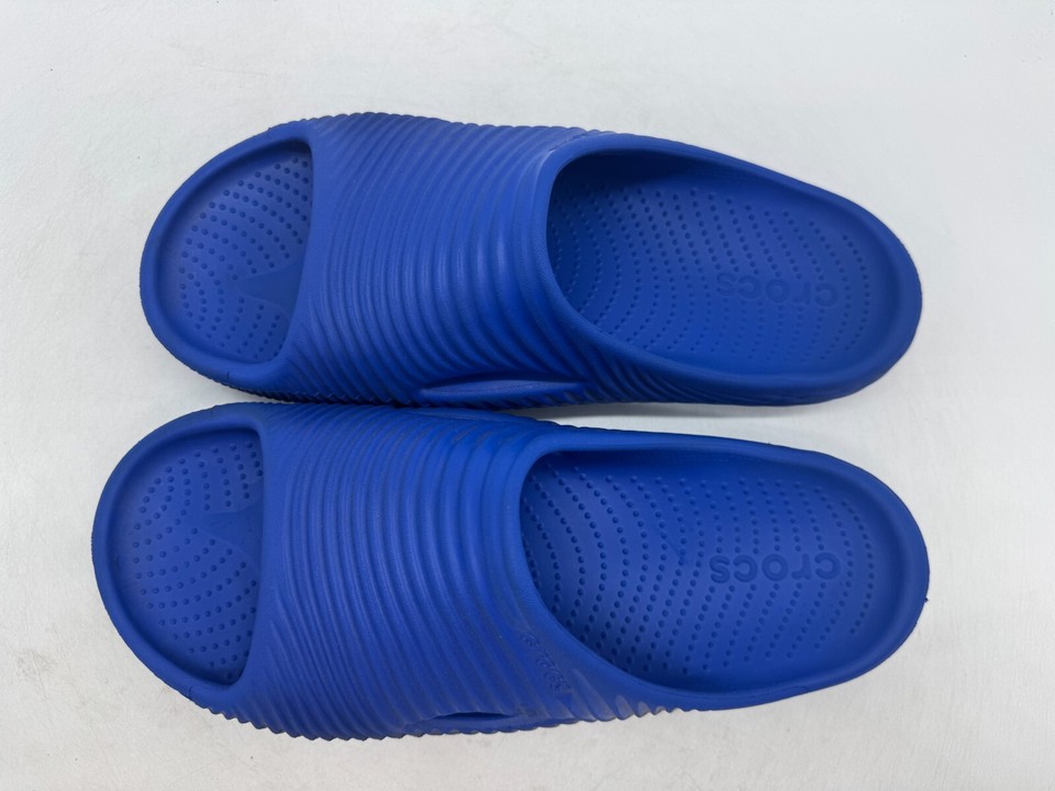 Crocs Mellow Tide Recovery Slide Sandals Men Blue Bolt Slip-On ...