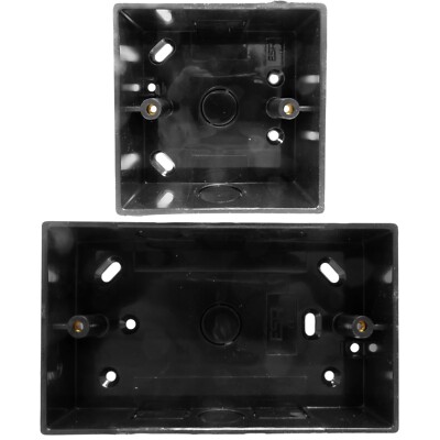 Black Back Box Surface Mount Single or Double 1G 2G with Conduit and ...