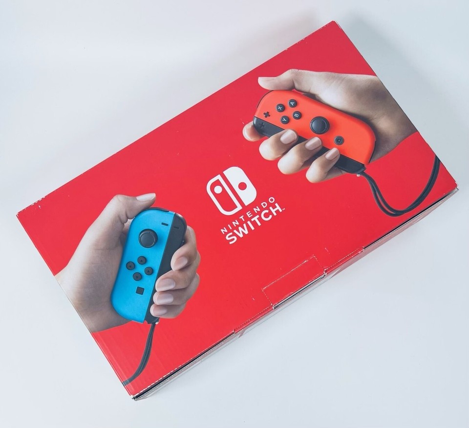 Nintendo Switch Console Neon Blue/Red Joy-Con Set Boxed Excellent ...