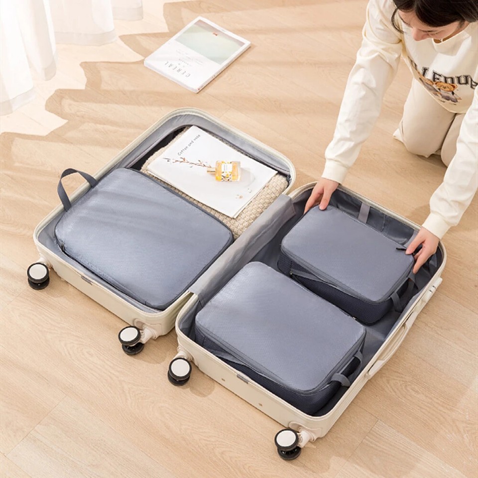 Travel Suitcase Packing Cubes Luggage Compression Bags Storage ...
