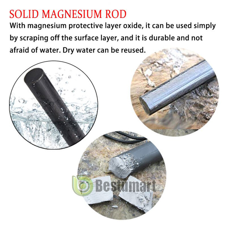 Lot Ferrocerium Ferro Magnesium Rod Flint Fire Starter Lighter Camping ...