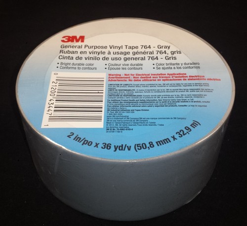 3M 764 General Purpose Vinyl Tape 2 in X 36 Yard Gray for sale online ...