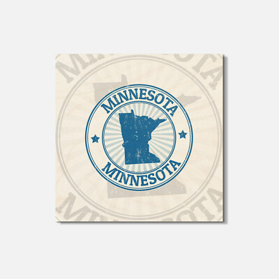 Minnesota USA State Map Grunge 4'' X 4'' Square Wooden Coaster | eBay