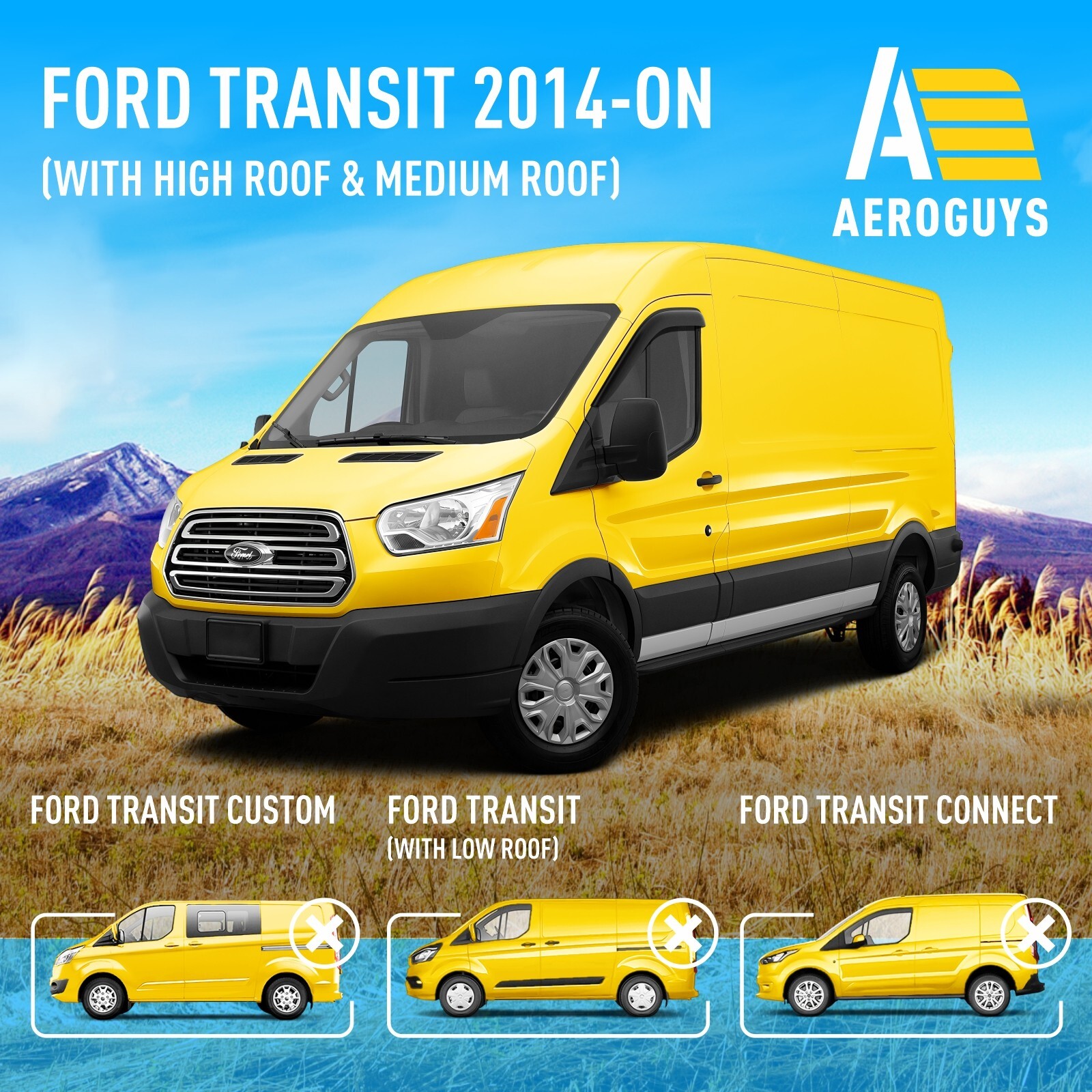 Side Window Deflectors Rain Guards for 2014-2023 Ford Transit | eBay