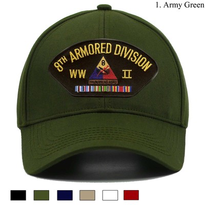 Embroidered Hat U.S Army 8th Armored Division WWII, Veteran Cap ...