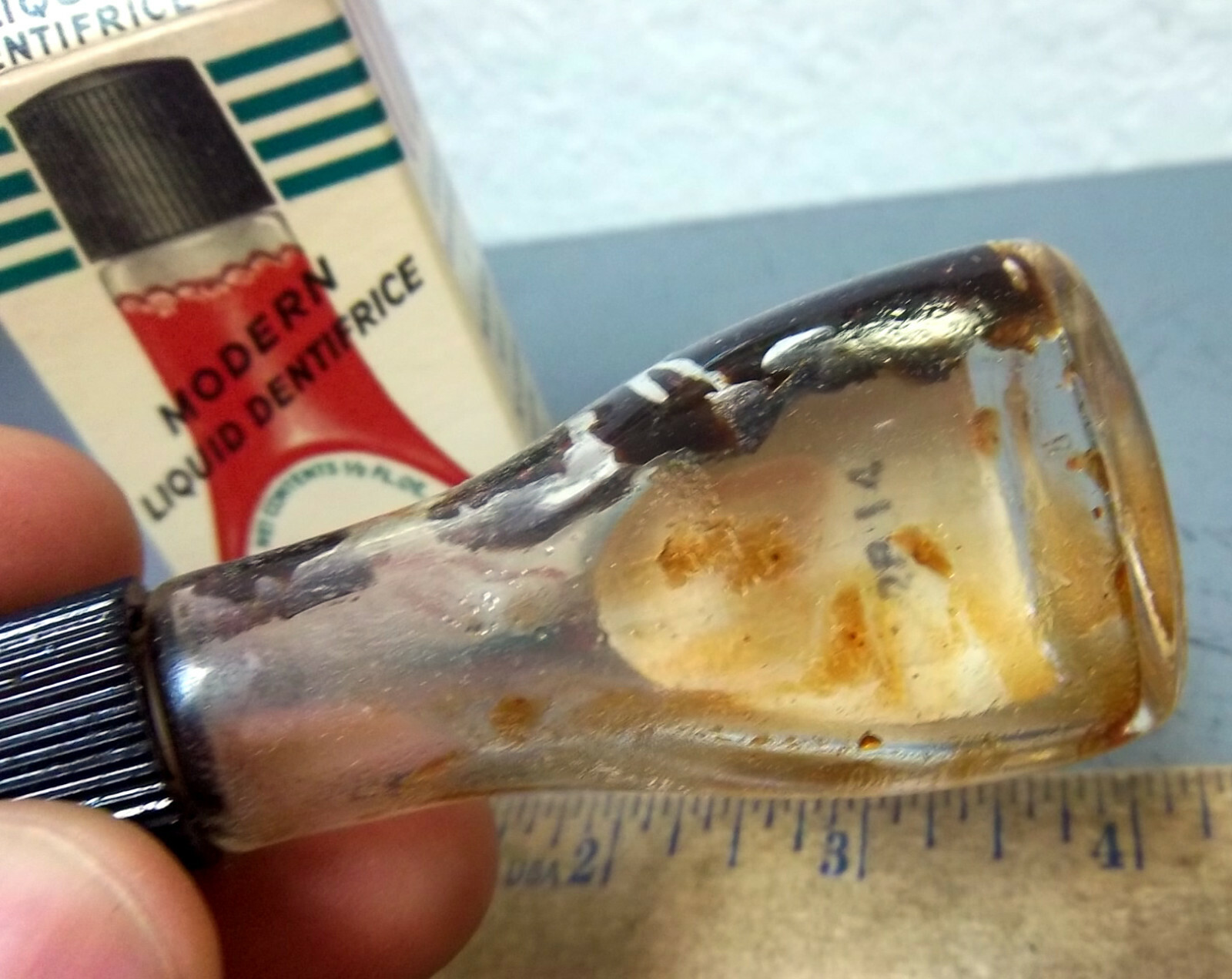 Vintage 1940s NOS CUE Liquid Dentifrice Bottle & box, Colgate Palmolive ...