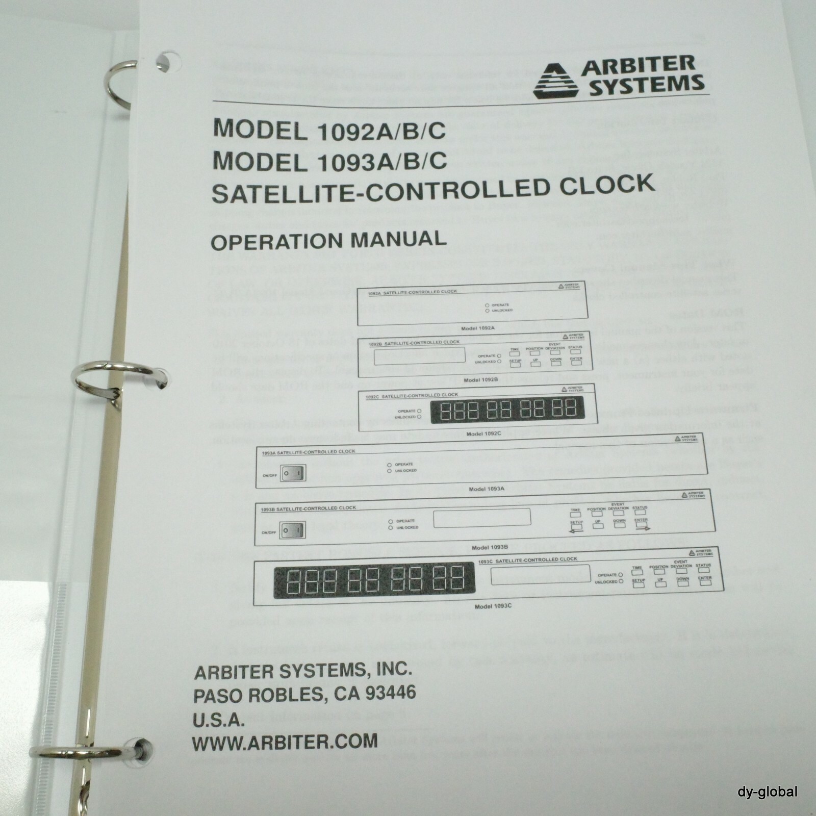 ARBITER SYSTEM NIB 1093C SATELLITE-CONTROLLED CLOCK AS0028200 ELEC-I ...