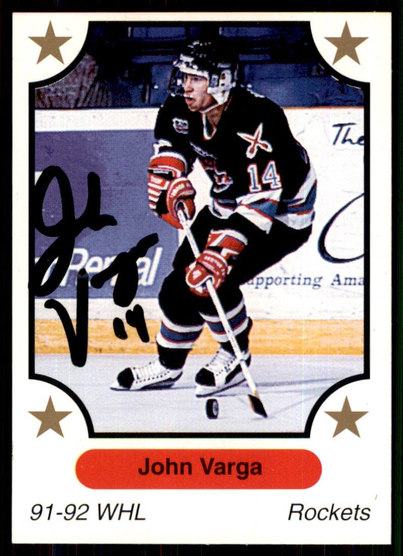 1991-92 7th Inning Sketch WHL John Varga IP Signed Auto Tacoma Rockets ...