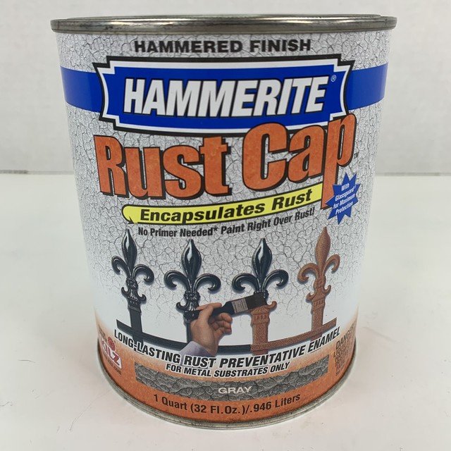 43145 Hammerite Rust Cap Hammered Gray Enamel Paint Quart for sale ...