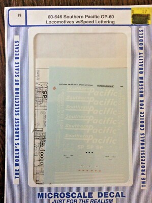 Microscale Decal N Scale 60-646 Southern Pacific GP-60 Locomotives w ...