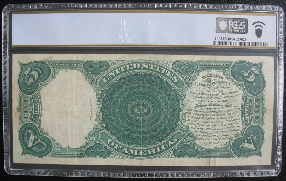 1907 $5 Five Dollar Woodchopper Legal Tender Large Note PCGS VF-30 | eBay