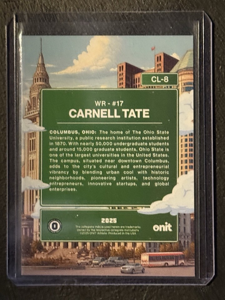 💥 2025 ONIT Carnell Tate City Limits SP Ohio State Case Hit CL-8 | eBay