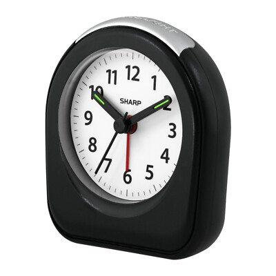 Sharp QUARTZ ANALOG ALARM CLOCK Ascending Alarm BACK LIGHT ON DEMAND AA ...