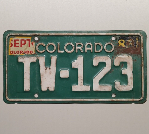 🐾 1970 COLORADO "MOTORCYCLE" LICENSE PLATE (TW-123) ADAMS COUNTY | eBay