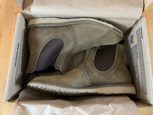 Red Wing Heritage Weekender Chelsea Boots Olive Brown Pebble Leather ...