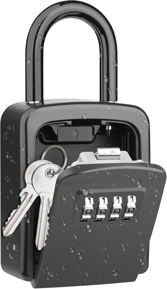Key Safe, [Weatherproof] Portable Lock Box for Keys Outdoor with ...