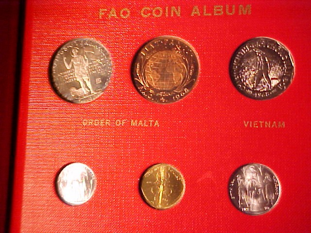 FAO ALBUM 1 RED 52-COIN INCLUDING $4 UNC ISLAND COINS GRENADA ANTIGUA ...
