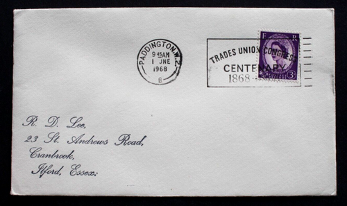 'Trades Union Congress Centenary' Paddington, London 1968 Slogan ...