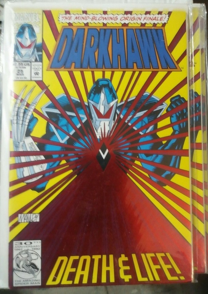 darkhawk # 25 1993 marvel FOIL COVER FF THING EVILHAWK ORIGIN with ...