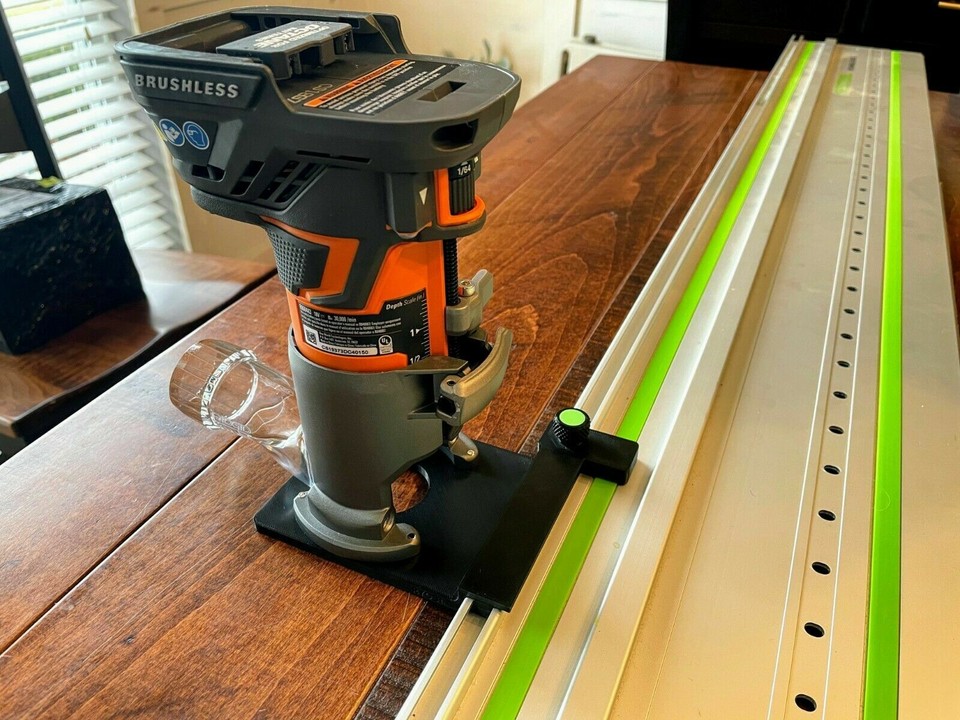 Ridgid Router Adapter for Track Saw Guide Rails - Ridgid 18v Trim ...