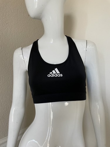 ADIDAS Women's Black Racerback Cropped Tank Bra Fitness Top w/ Sheer ...