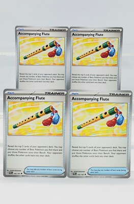 Pokemon TCG Accompanying Flute 142/167 Twilight Masquerade 4 Cards ...