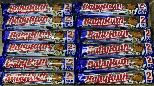 12 PACK Baby Ruth SHARE SIZE 3.3oz Peanuts, Caramel, Nougat Chocolate ...