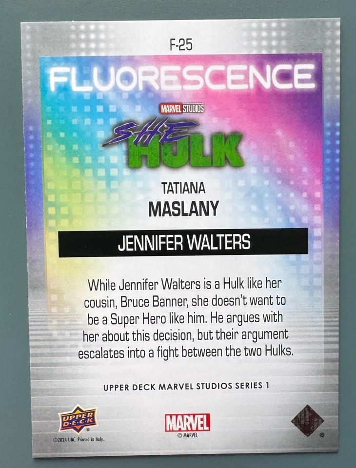 2024 Marvel Studios Series 1 Fluorescence #F-25 Tatiana Maslany She-Hulk | eBay