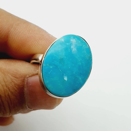 Blue Turquoise Ring 925 Sterling Silver Handmade Ring Turquoise Jewelry ...
