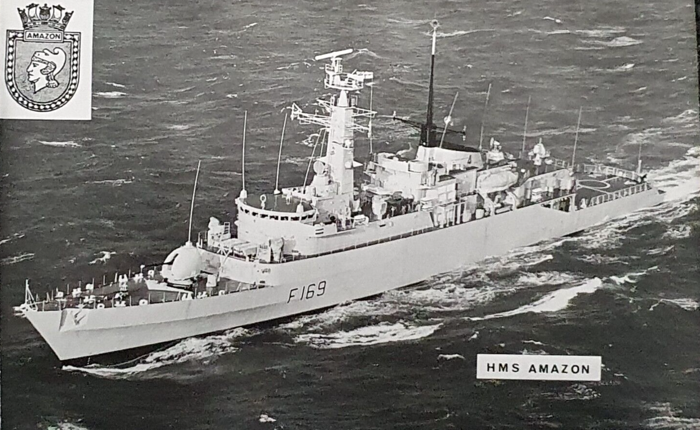 British Royal Navy HMS Amazon F169 Type 21-class Frigate ship ...