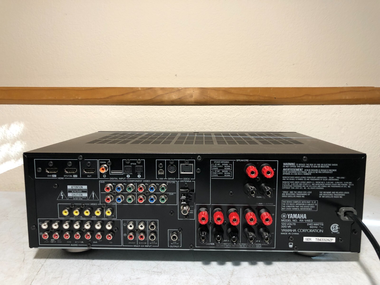 Yamaha RX V463 5.1 Channel 105 Watt Receiver for sale online | eBay