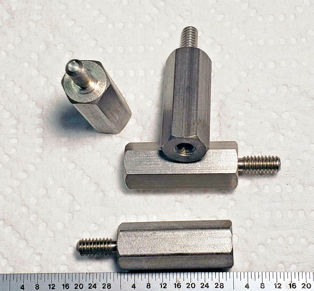 STAINLESS STANDOFFS 3/8 HEX MALE-FEMALE 8-32 X 1" LONG - 4 pcs | eBay