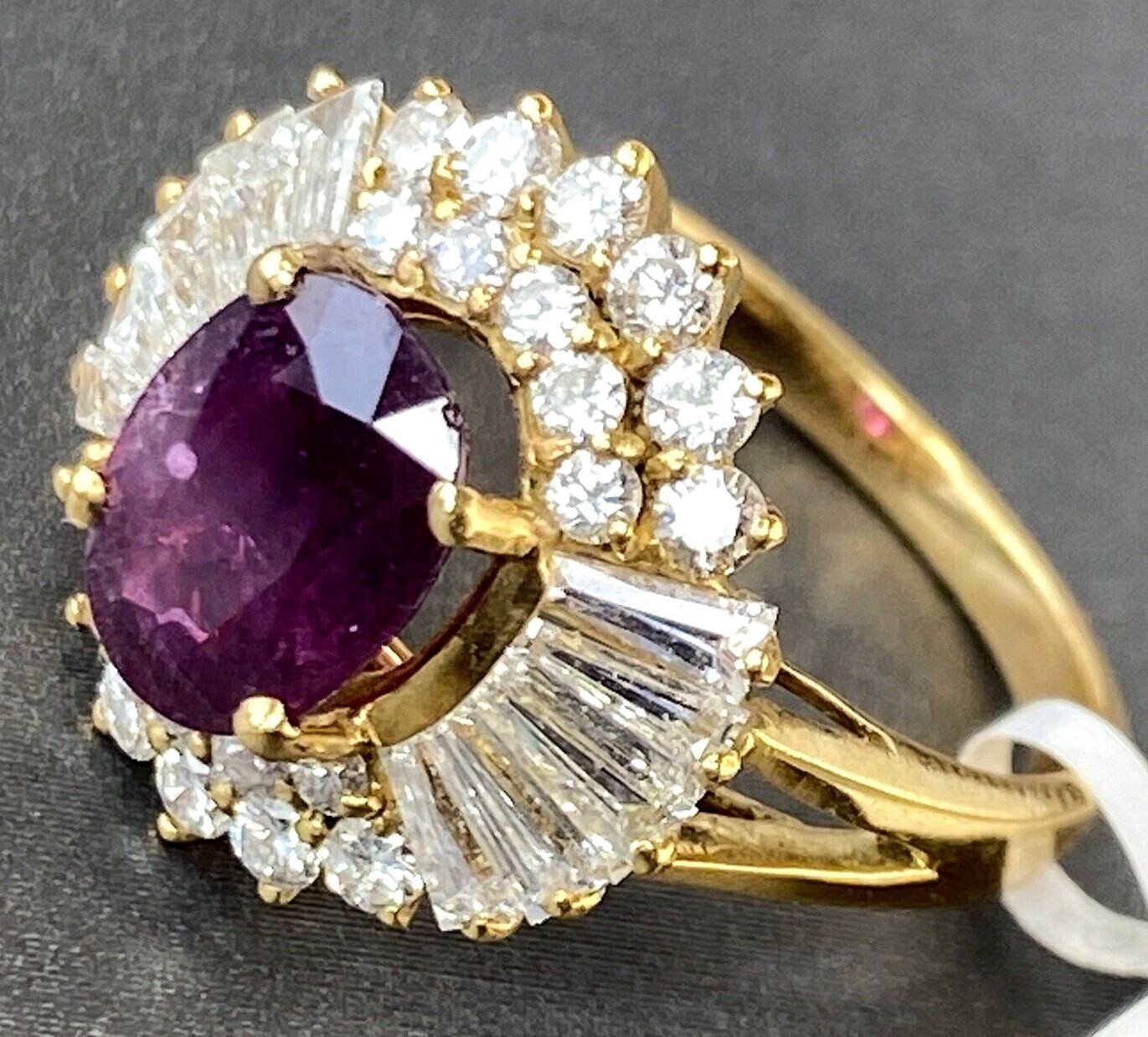 Vintage Diamond Ruby Ring Estate Fine Jewelry Pre-Owned Size 6.5 ...