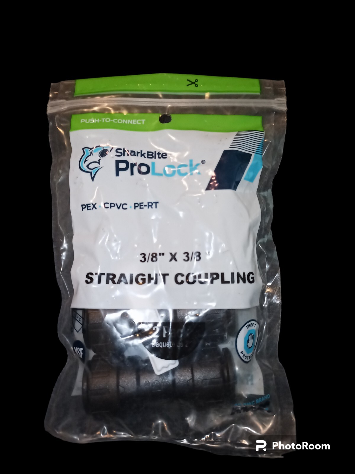 ProLock 3/8" Push-to-Connect Straight Coupling Fitting 2-Pack | eBay